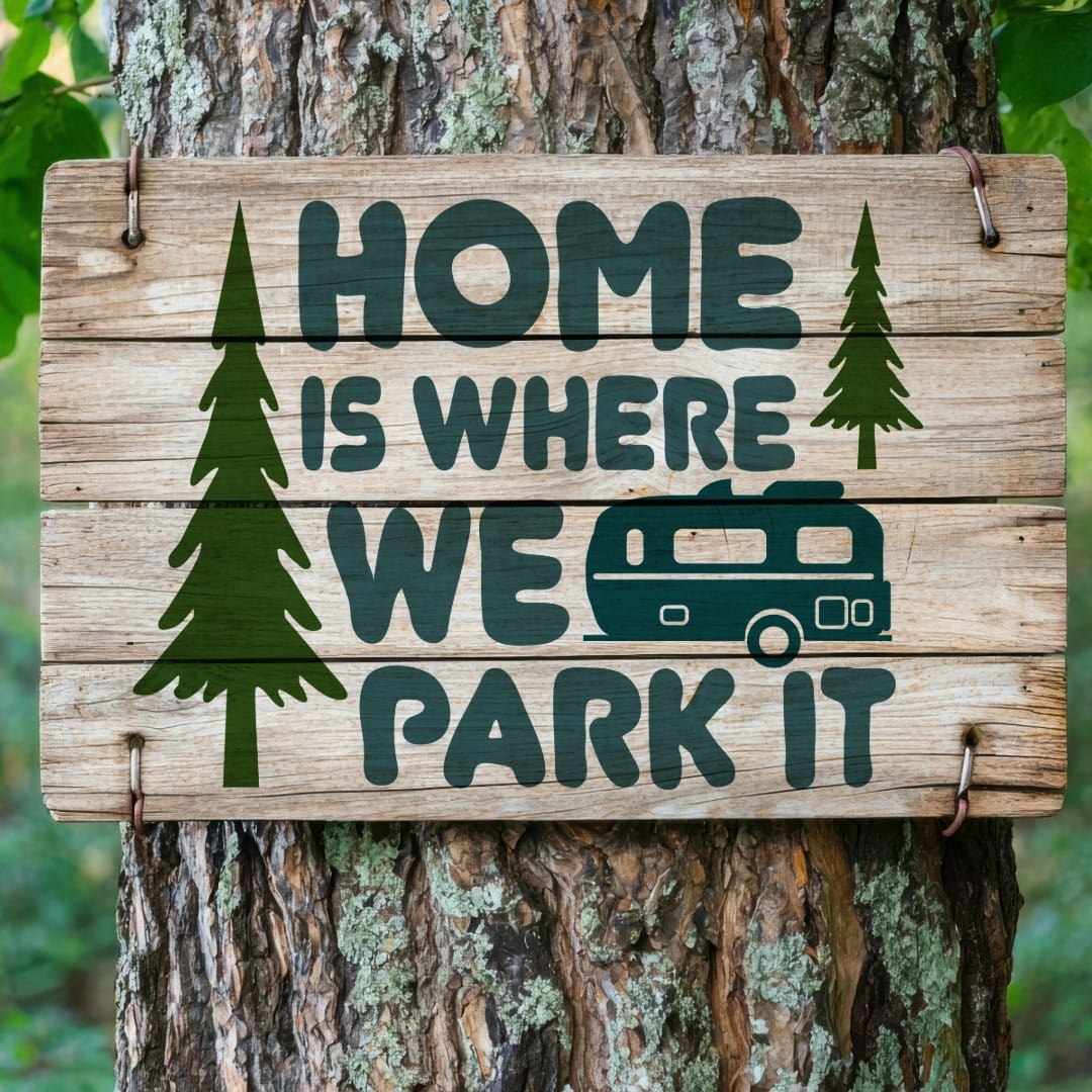 Free Camping SVG: Home Is Where We Park It RV SVG – Flowingcreek